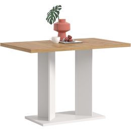 Esstisch Home Affaire "GERO, 110x76x70 cm, mit S&auml;ulengestell", wei&szlig;, artisan eiche nachbildung, H:76cm, Tische, Esstisch, Tisch, Esstisch, Esszimmer, Esszimmertisch, K&uuml;chetisch, Bartisch