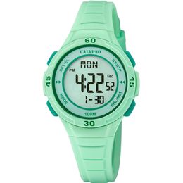 Chronograph Calypso Watches "Junior Collection", gr&uuml;n (mint), Armbanduhren, Kinder, Chronograph, Quarzuhr, Kinderuhr, Datum, digital, Stoppfunktion, ideal als Geschenk