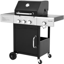 Gasgrill Hanseatic "Cleveland", silber (schwarz, silber), B:110cm H:112cm T:59cm, Grills, inkl. 3 Jahre Herstellergarantie