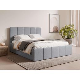 Polsterbett Home Affaire "ANCIER wahlweise mit/ohne Bettkasten, Breite Liegefl&auml;che 160 cm", grau, B:179cm H:112cm L:218cm, 100% Polyester, Betten, Polsterbett, Stauraumbett, Doppelbet mit Kopfteil, ohne Matratze, 179/218/112 cm