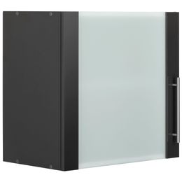 Wiho-K&uuml;chen Glash&auml;ngeschrank WIHO K&Uuml;CHEN "Cali", schwarz (front: anthrazit glanz, korpus: anthrazit matt), B:60cm H:56,5cm T:35cm, Schr&auml;nke, Glash&auml;ngeschrank, Front mit Glaseinsatz