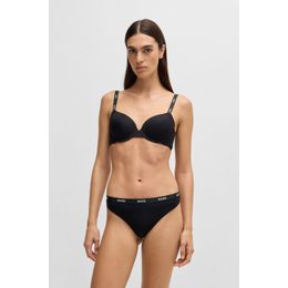 B&uuml;gel-BH BOSS "UNDERWIRE BRA CI", Damen, Gr. 70, Cup C, schwarz (schwarz 001), Jersey, Obermaterial: 95% Viskose, 5% Elasthan, unifarben, k&ouml;rpernah, BHs B&uuml;gel-BH, mit BOSS Schriftzug auf den Tr&auml;gern