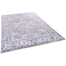 Teppich Gino Falcone "Adara GF 121", beige, B:160cm H:3mm L:230cm, Polyester, Teppiche, Teppich, Flachgewebe, Orient-Optik, Vintage Design, waschbar
