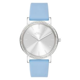 Quarzuhr s.Oliver "Modern Shine", blau, Armbanduhren, Damen, Quarzuhr, Armbanduhr, Damenuhr, Silikonarmband, analog, Zirkonia (synth.)