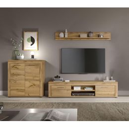 Wohnwand Home Affaire "AOSTA, Breite 255cm, 3-teilige Wohn-Kombination", braun (wotan eiche nachbildung), B:255cm H:159cm T:40cm, Holzwerkstoff, Kastenm&ouml;bel-Sets, Wohnwand, Wohnwand, Kombination, Anbauwand, M&ouml;bel Set, Schrankwand, M&ouml;bel Kombi