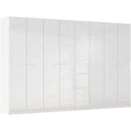 Dreht&uuml;renschrank Rauch "Kleiderschrank Schrank Garderobe OTELI inkl. Inneneinteilung", alpinwei&szlig;, hochglanz wei&szlig;, B:360cm H:229cm T:54cm, Holzwerkstoff, Schr&auml;nke, Dreht&uuml;renschrank, mit zus&auml;tzlichen Einlegeb&ouml;den, optional mit Spiegel MADE IN GERMANY