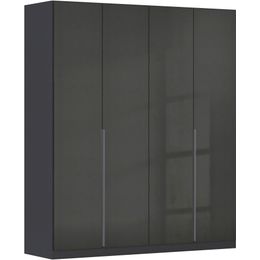 Dreht&uuml;renschrank OTTO HOME "Kleiderschrank Schrank Garderobe AGORDO Schlafzimmer", grau (graumetallic, effektgrau hochglanz), B:181cm H:210cm T:54cm, Holzwerkstoff, Schr&auml;nke, Dreht&uuml;renschrank, durchdachte Innenausstattung, in 8 Breiten und 2 H&ouml;hen MADE IN GERMANY, Topseller