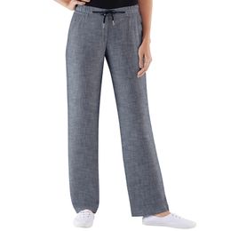 Bootcuthose Casual Looks, Damen, Gr. 245, Extrakurzgr&ouml;&szlig;en, blau (marine), 100% Baumwolle, meliert, unifarben, lang, Hosen