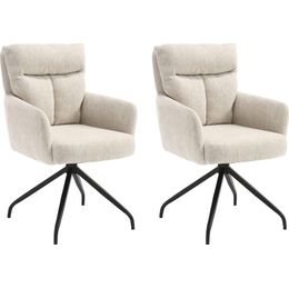 Esszimmerstuhl Home Affaire "Monaco", beige (creme, schwarz, creme), B:59cm H:92,5cm T:67,5cm, St&uuml;hle, Esszimmerstuhl, verschiedene Gestelle w&auml;hlbar, Belastbar bis 120 Kg