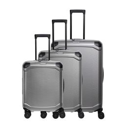 Trolleyset Travelite "MILLENNIUM 3-teilig Reisekoffer Hartschale", silber, Polycarbonat, Koffer-Sets, aus leichtem Polycarbonat mit stabiler Bauweise und Innenaufteilung