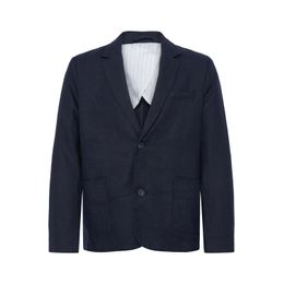 Sakko Casual Friday "Sakko CFTorup Linen", Herren, Gr. 52, blau (schwarz navy), Obermaterial: 100% Leinen LI., Sakkos Sakko