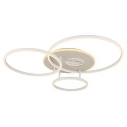 Globo LIGHTING Deckenleuchte "INVERTINA", sandfarben matt, 1, H: 13cm, 1 Stk., Leuchten, Deckenleuchte Sand/Wei&szlig;, Opal, Acryl 3D, dimmbar, LED 40W, Deckenleuchte