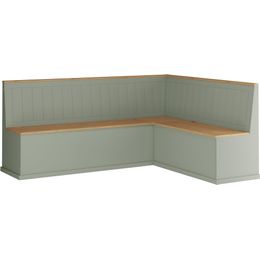 Eckbank OTTO HOME "Sara", salbei, naturfarben, B:200cm H:90cm T:53cm, FSC-zertifiziertes Massivholz, Sitzb&auml;nke, Eckbank, aus massivem Kiefernholz, Paneel R&uuml;ckenlehne, zwei Breiten