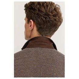 Sakko Bugatti "Modern Fit", Herren, Gr. 58, 390, braun, 52% Polyester, 36% Baumwolle, 12% Viskose, unifarben, normal, Manschette, Sakkos Sakko, Jersey Stretch mit Taschen