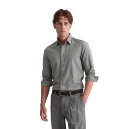 Marc O'Polo Langarmhemd MARC O'POLO "aus Bio-Baumwoll-Flanell", Herren, Gr. L, Normalgr&ouml;&szlig;en, dunkelblau, Obermaterial: 100% Baumwolle, unifarben, regular fit normal, Doppelmanschette, Hemden