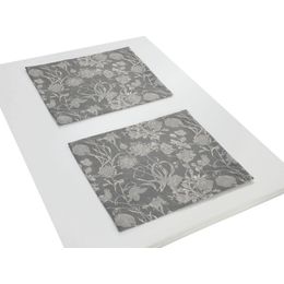 Platzset Adam "Flower Cuv&eacute;e Light" Gr. 1, grau (dunkelgrau), B:30cm L:40cm, Obermaterial: 100% Baumwolle, Platzsets