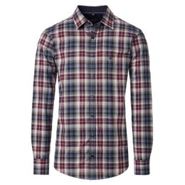Langarmhemd Casamoda "Casamoda Freizeithemd kariert", Herren, Gr. L, Normalgr&ouml;&szlig;en, rot, 100% Baumwolle, kariert, comfort fit, Hemden