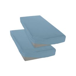 Spannbettlaken OTTO HOME "BLACKBERRY in BASIC und PREMIUM Qualit&auml;t, 100% Baumwolle", blau (taubenblau), B:90cm L:200cm, Jersey (110 g/m&sup2;), Obermaterial: 100% Baumwolle, Bettlaken, Spannbettlaken, f&uuml;r hohe Matratzen bis 28 cm, Bettlaken, Spannbetttuch, pflegeleicht, Topseller