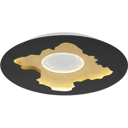 Globo LIGHTING Deckenleuchte "OBSCURA", schwarz matt, &Oslash; 45cm H: 4,9cm, 1 Stk., Leuchten, Deckenlampe Wohnzimmer-Leuchte Schlafzimmer-Leuchte Flur K&uuml;che, Deckenleuchte