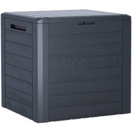 Aufbewahrungsbox Prosperplast "Woodebox", grau (anthrazit), B:58,8cm H:55cm T:46cm, Kunststoff, Aufbewahrungsboxen, Aufbewahrungsbox, anthrazit, 140 liter