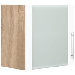 Wiho-K&uuml;chen Glash&auml;ngeschrank WIHO K&Uuml;CHEN "Cali", wei&szlig; (front: wei&szlig; matt, korpus: sonoma eichefarben), B:60cm H:56,5cm T:35cm, Schr&auml;nke, Glash&auml;ngeschrank, Front mit Glaseinsatz