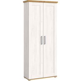 Garderobenschrank Home Affaire "COSENZA, H&ouml;he 196 cm, 2 T&uuml;ren, 2 B&ouml;den, 1 Kleiderstange", wei&szlig; (sibiu l&auml;rche nb, sibiu l&auml;rche nb, artisan eiche nb), B:80cm H:196cm T:39cm, FSC-zertifizierter Holzwerkstoff, Schr&auml;nke, Garderobenschrank, Hochschrank, Stauraumschrank, Schrank, Flurschrank, Dielenschrank