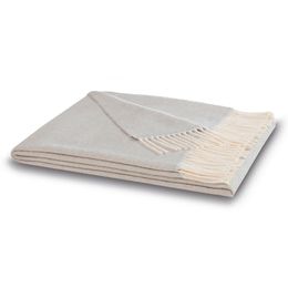 Plaid Biederlack "Plaid Giletti", silber, B:130cm L:170cm, Kaschmir, Wolle, Wohndecken, im klassischem Plaidma&szlig;