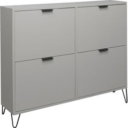 M&auml;usbacher Schuhschrank M&Auml;USBACHER "Bonnie", grau (kreidegrau matt), B:120cm H:99cm T:25cm, Holzwerkstoff, Schr&auml;nke, Schuhschrank, Schuhschrank mit Drahtgestell