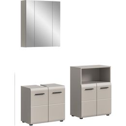 Badm&ouml;bel-Set Welltime "FLORENZ, 3-teilige Badkombination, hochwertige MDF-Front", kaschmir, B:135cm H:185cm T:30cm, Holzwerkstoff, MDF, Kastenm&ouml;bel-Sets, Badm&ouml;bel-Set, Bad-Kombination, Bad-M&ouml;bel, Badezimmer, Kombination, Kombi