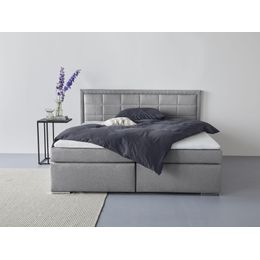 Boxbett Collection AB "Athena" wahlweise mit Bettkasten", grau, B:193cm L:206cm, Komplettbetten, Boxspringbett, inkl. Topper bei Ausf&uuml;hrung mit Matratze, in H&auml;rtegraden H2, H3, H4