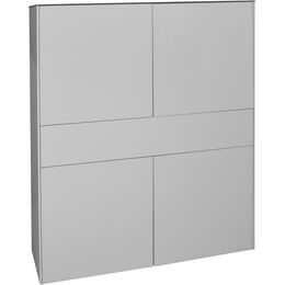 M&auml;usbacher Highboard M&Auml;USBACHER "Imola", grau (kreidegrau matt lack, glas kreidegrau glanz), B:121cm H:145cm, Sideboards, Highboard, M&auml;usbacher Highboard, Breite 121 cm, mit Glasfront und Glasoberplatte