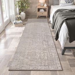 Designteppich the carpet "Rio", beige, B:80cm H:15mm L:300cm, Polyester, Teppiche, Hoch-Tief-Effekt