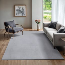 Teppich the carpet "Rio", grau, B:240cm H:8mm L:340cm, Polyester, Teppiche, Teppich, weicher Wohnzimmer Teppich rutschfest 3D-Optik