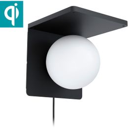 Eglo Wandleuchte "CIGLIE", schwarz (schwarz, wei&szlig;), 1, H: 18cm, 1 Stk., Leuchten, QI-charger, Wandleuchte