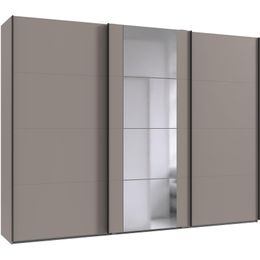 Schwebet&uuml;renschrank wimex "Bern Schiebet&uuml;renschrank", schwarz (saharagrau, griffe: schwarz), B:313cm H:236cm T:64cm, Holzwerkstoff, Schr&auml;nke, Schwebet&uuml;renschrank, Schrank mit zus&auml;tzlicher Innenausstattung, Garderobe