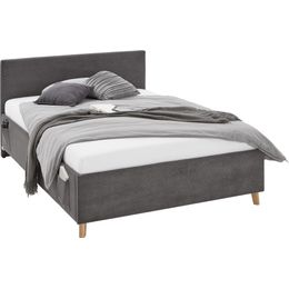 Meise M&ouml;bel Kinderbett MEISE.M&Ouml;BEL "COOL", grau (anthrazit, anthrazit), B:150cm L:210cm, Betten, Kinderbett, Polsterbett wahlweise mit Bettkasten, Jugendbett inkl. USB-Anschluss