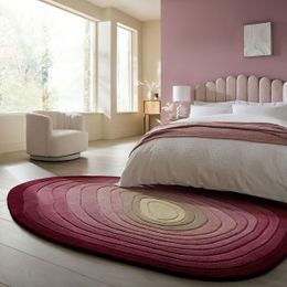 Teppich FLAIR RUGS "PUDDLE OMBRE WOOL", rosa (maulbeere), B:200cm H:11mm L:290cm, Wolle, Teppiche, Teppich, Wollteppich in Pf&uuml;tzenform