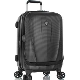 Hartschalen-Trolley Heys "Vantage, in verschiedenen Farben und Gr&ouml;&szlig;en", Gr. B/H/T: 37cm x 53cm x 23cm 51 l, schwarz, Polycarbonat-Verbundwerkstoff, unifarben, Koffer, Heys Reisegep&auml;ck Frontzugangsfach Volumenerweiterung