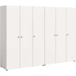 Kleiderschrank Home Affaire "BILLINGS, Schlafzimmerschrank, Schrank, Garderobenschrank", wei&szlig;, B:240cm H:176cm T:51cm, FSC-zertifizierter Holzwerkstoff, Schr&auml;nke, Kleiderschrank, Breite 240cm, wei&szlig;, 6-t&uuml;rig, inkl. 2 Kleiderstangen und 8 Ablageb&ouml;den