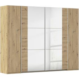 Schwebet&uuml;renschrank Rauch "Kleiderschrank Dreht&uuml;renschrank Schrank Garderobe KRONACH", beige (eiche artisan, griffleisten alu, mit 2 spiegel), B:268cm H:210cm T:59cm, Holzwerkstoff, Schr&auml;nke, Schwebet&uuml;renschrank, Kombischrank optional mit 1 oder 2 Spiegel viele B&ouml;den MADE IN GERMANY