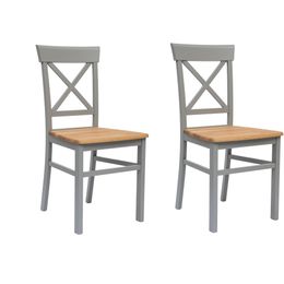 Esszimmerstuhl OTTO HOME "Tatra", grau (hellgrau, eiche, eiche natur), B:42cm H:93cm T:50cm, Massivholz, St&uuml;hle, Esszimmerstuhl, Holzstuhl im 2er, 4er oder 6er-Set, K&uuml;chenstuhl Landhaus