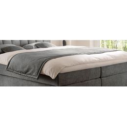 Tagesdecke Hapo "NEYLA, mit beidseitigem Stoff, in diversen Farben & Gr&ouml;&szlig;en erh&auml;ltlich", anthrazit, B:240cm L:70cm, Polyester, Tagesdecken, beidseitig Stoff mit Vlie&szlig;watte versteppt