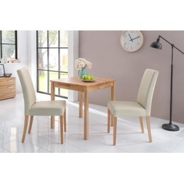 Essgruppe Home Affaire "Lea", beige (creme), B:110cm, Sitzm&ouml;bel-Sets, Essgruppe, Massivholz, verschiedene Ausf&uuml;hrungen w&auml;hlbar