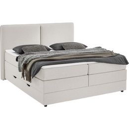 Meise M&ouml;bel Boxbett MEISE.M&Ouml;BEL "Columbia mit extra gro&szlig;em Bettkasten", beige, B:194cm L:212cm, Stoffbezug Nordic (100% Polyester), Komplettbetten, erh&auml;ltlich in 180x200cm
