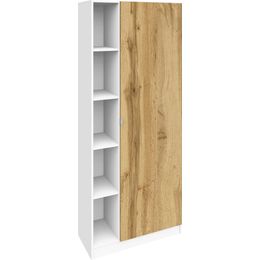 borchardt M&ouml;bel Garderobenschrank BORCHARDT M&Ouml;BEL "Dolly", wei&szlig; (wei&szlig; matt, eichefarben wotan), B:76cm H:185cm T:35cm, Holzwerkstoff, Schr&auml;nke, Garderobenschrank, H&ouml;he 185 cm