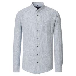 Leinenhemd Casamoda "Casamoda Leinenhemd gestreift", Herren, Gr. S, Normalgr&ouml;&szlig;en, blau (hellblau), 55% Leinen, 45% Baumwolle, gestreift, l&auml;ssig geschnitten, Hemden