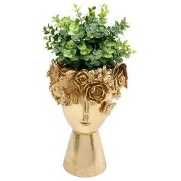 Dekovase KARE DESIGN "Deko Vase Flowercrown Gold 20cm", gold (goldfarben), B:19,2cm H:30,5cm T:19,8cm, Vasen