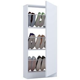 Schuhschrank Vcm "Holz Schuhschrank Schuhkommode Fulisa L", wei&szlig;, B:50cm T:17cm, Obermaterial: 100% Holz Wood., Schr&auml;nke, Schuhschrank