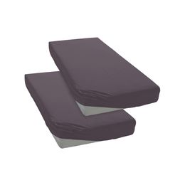 Spannbettlaken OTTO HOME "BLACKBERRY in BASIC und PREMIUM Qualit&auml;t, 100% Baumwolle", grau (anthrazit), B:90cm L:200cm, Jersey (110 g/m&sup2;), Obermaterial: 100% Baumwolle, Bettlaken, Spannbettlaken, f&uuml;r hohe Matratzen bis 28 cm, Bettlaken, Spannbetttuch, pflegeleicht, Topseller