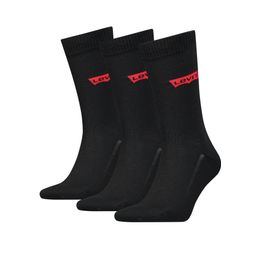 Levi's Socken LEVI'S "LEVIS REGULAR CUT BW LOGO RECYCL CO", Herren, Gr. 39-42, schwarz, Baumwollmischung, bedruckt, unifarben mit Farbeinsatz, normal, Socken Socken, mit breitem Logobund